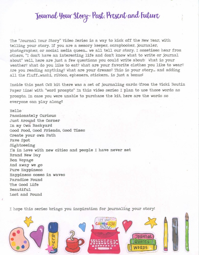 Creative Journal Your Story: 1~ Hello – Create with Rebecca