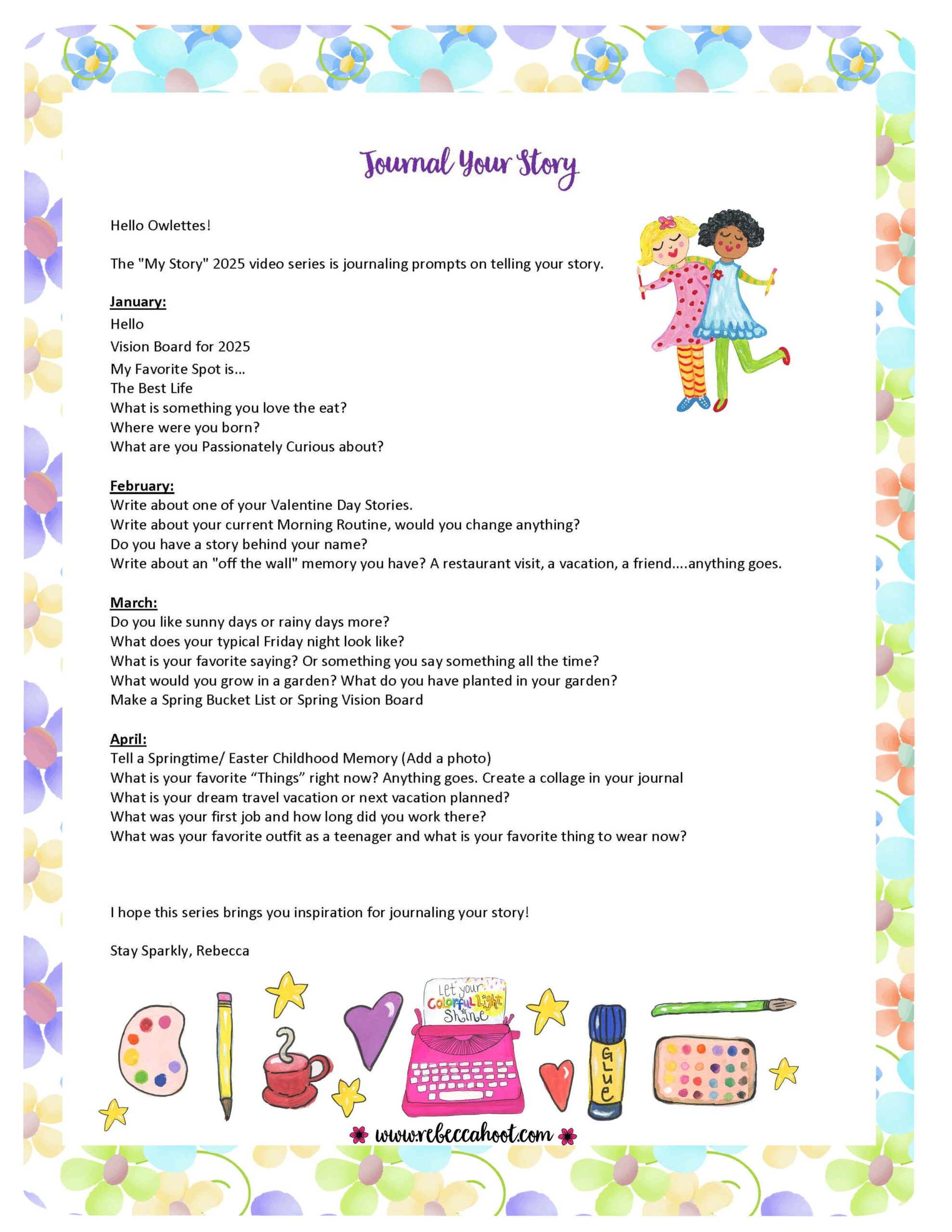 Journal Your Story- April Prompts – Create with Rebecca