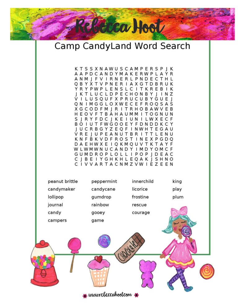 Day 16~Camp CandyLand Word Search – Create with Rebecca
